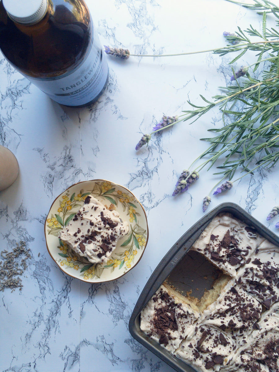 Make this super-easy Lavender Fog-soaked sponge cake at home using Tan